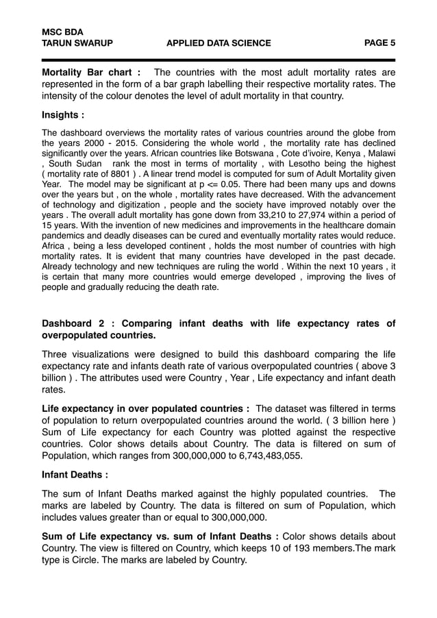 Predictive analysis WHO's life expectancy dataset using Tableau data ...