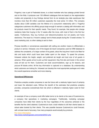 Predictive analytics | PDF | Marketing and Advertising | Business