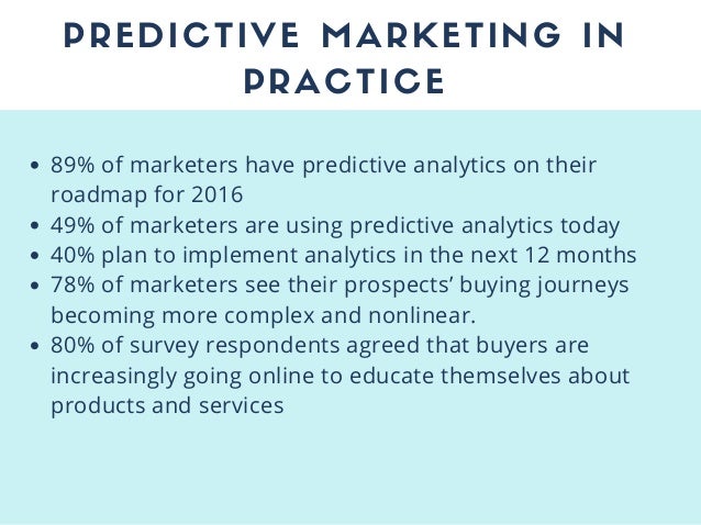 Predictive analytics and predictive marketing