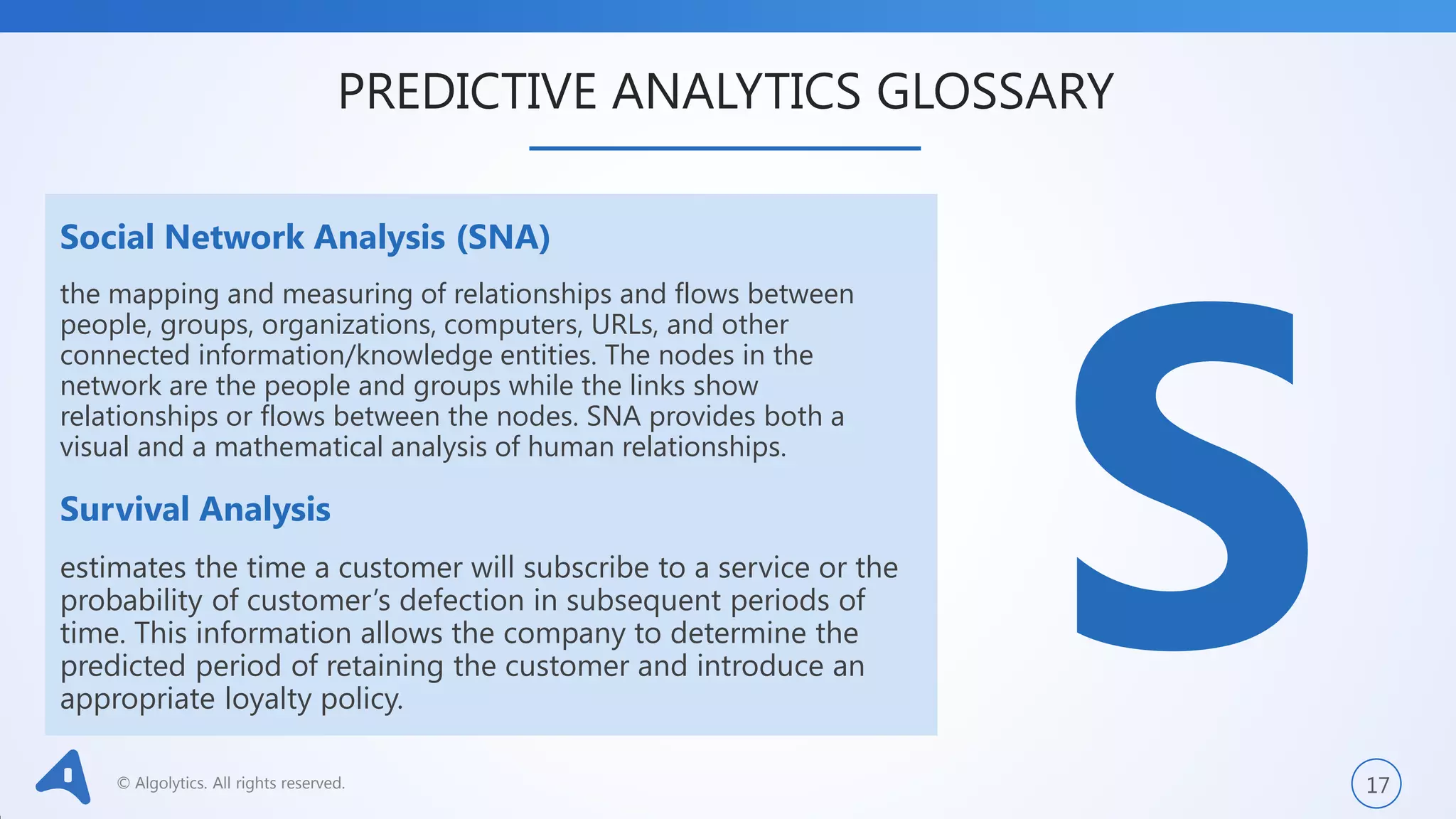 Predictive Analytics Glossary | PPT