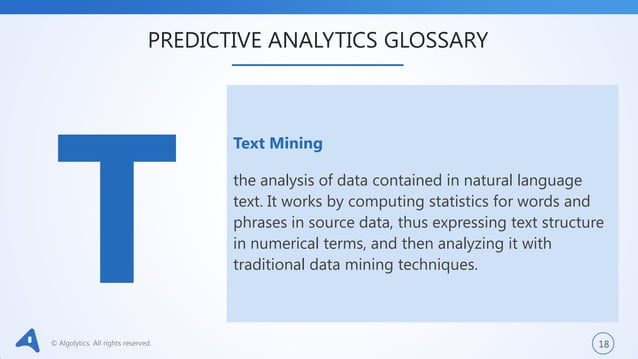 Predictive Analytics Glossary | PPT