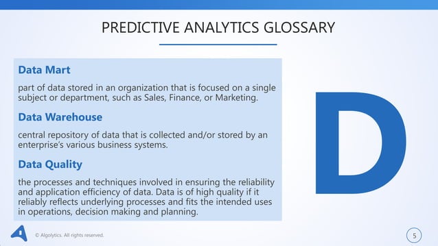 Predictive Analytics Glossary | PPT
