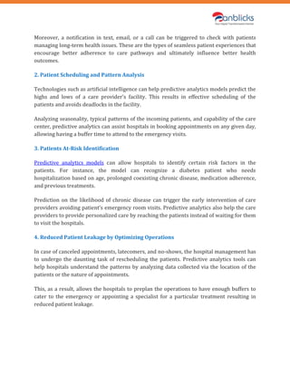 Predictive Analytics: Revolutionizing Healthcare Sector to the Core | PDF