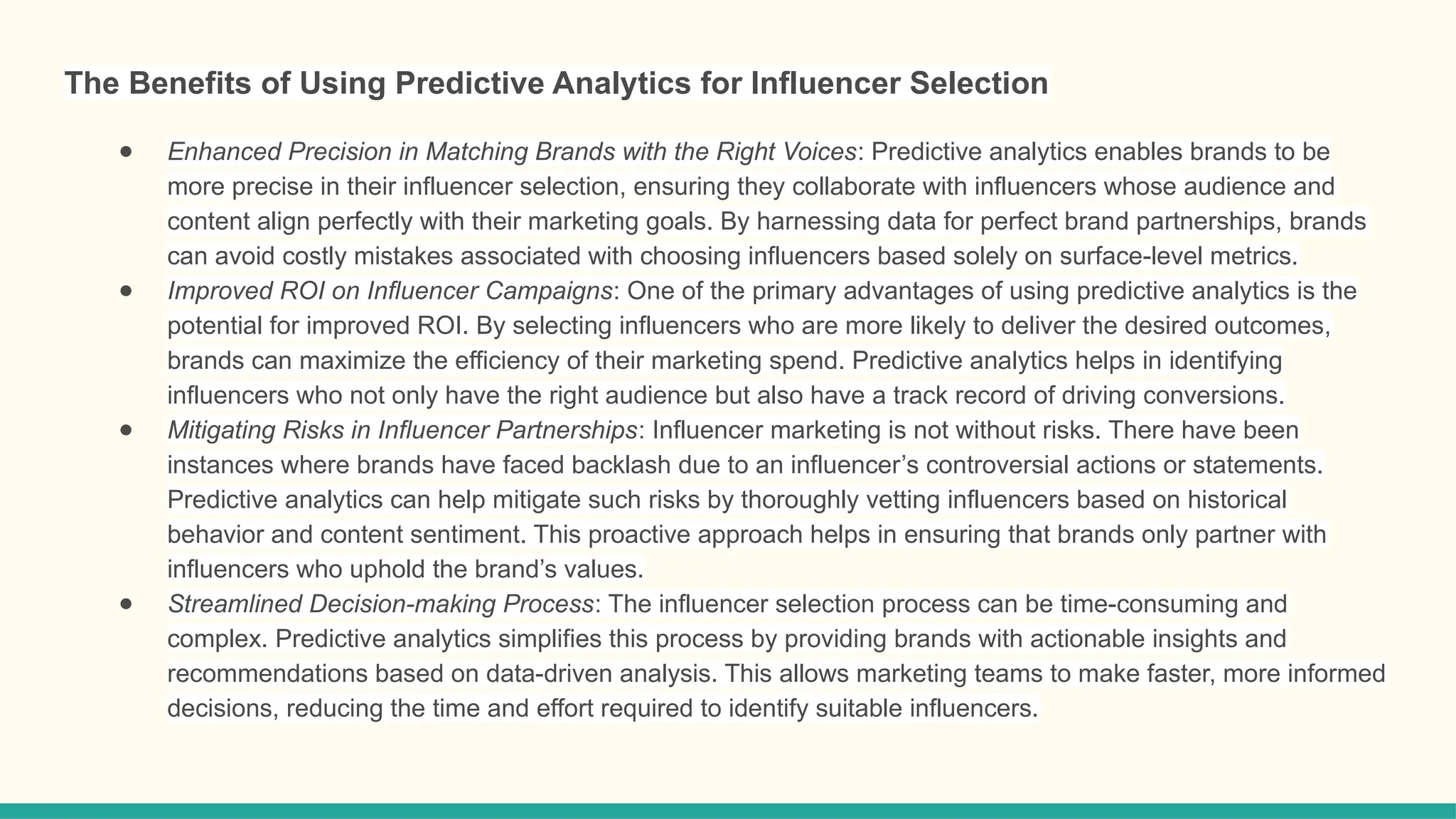 Predictive Analytics in Influencer Selection for Matching Brands with ...