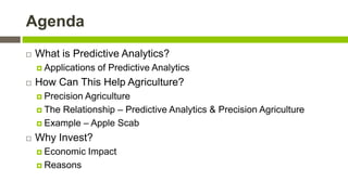 Predictive analytics in the agriculture industry | PPTX