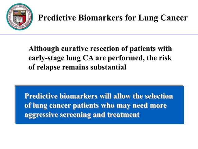 Predictive biomarkers for lung cancer | PPTX