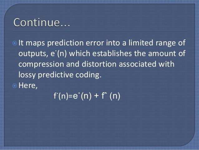 Predictive coding
