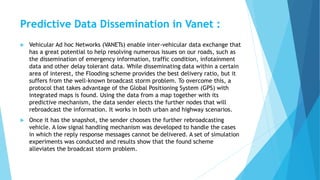 Predictive Data Dissemination in Vanet | PPT