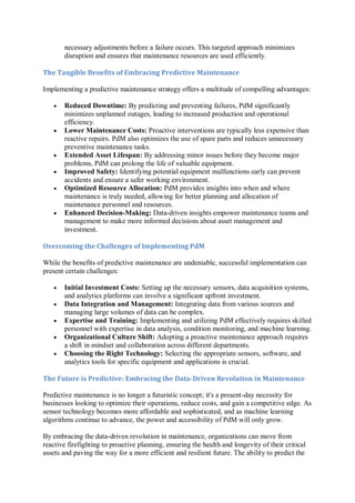 Implement Predictive Maintenance for Maximum Uptime | PDF