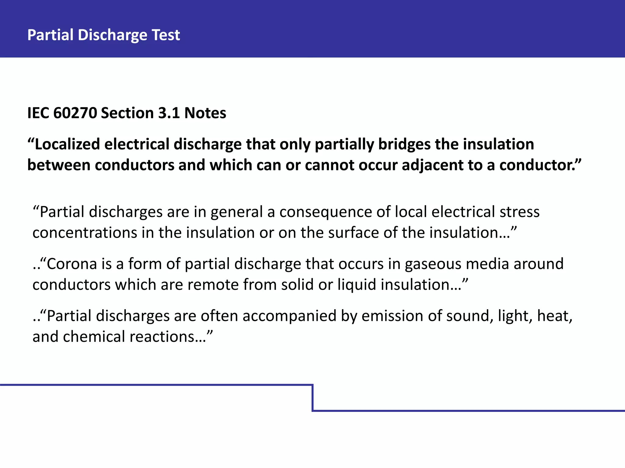 Partial Discharge Test - Switchgear | PPTX
