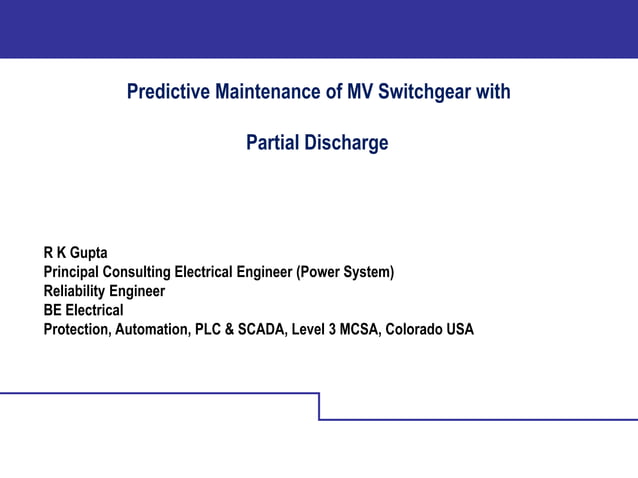 Partial Discharge Test - Switchgear | PPTX