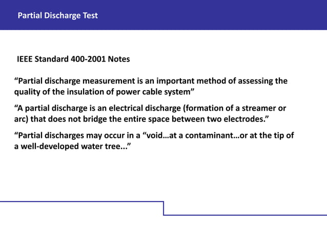 Partial Discharge Test - Switchgear | PPTX