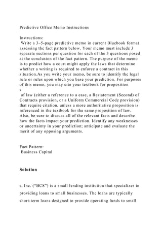 Predictive Office Memo InstructionsInstructions Write a 3–5-p | PDF