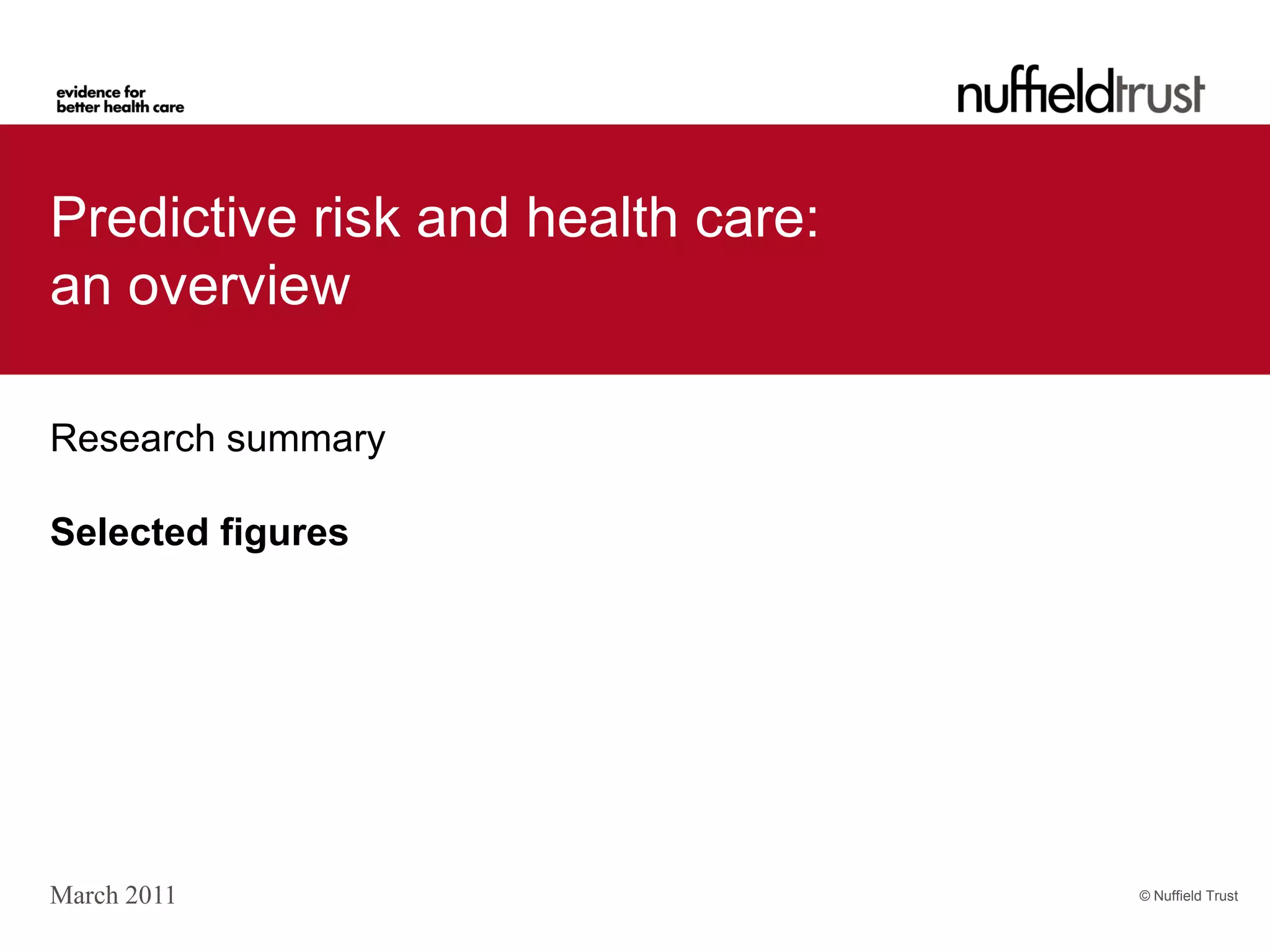 Predictive risk and health care: an overview | PDF