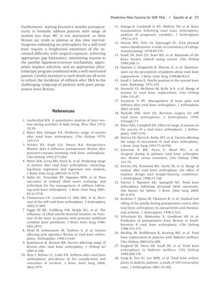Predictive risk factors for stif knees in total knee arthroplasty | PDF ...
