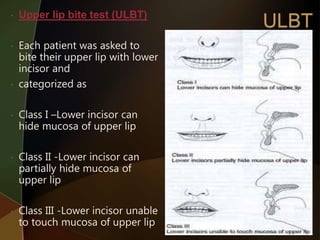 Upper Lip Bite Test