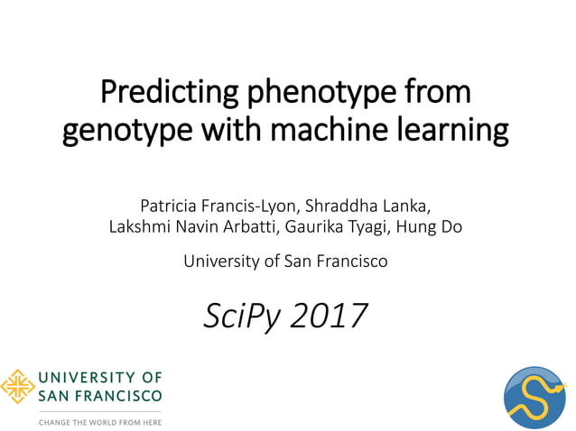 Predicting phenotype from genotype with machine learning | PPT