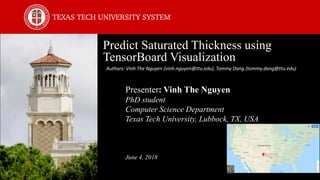 Predict saturated thickness using tensor board visualization | PPT