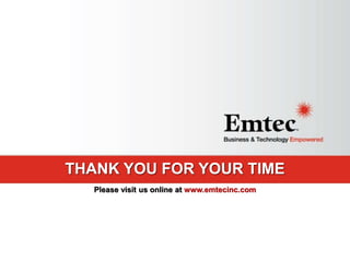 Predictive Analytics, A Case Study on Operational Analysis - Emtec, Inc. | PPT