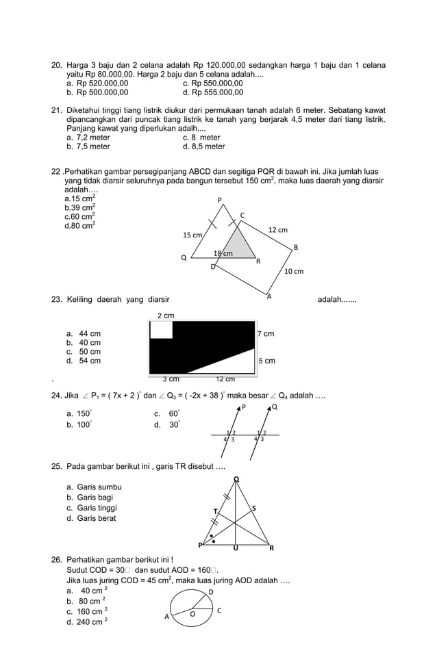 Latihan soal Matematika UN 2013 Paket 17 | PDF