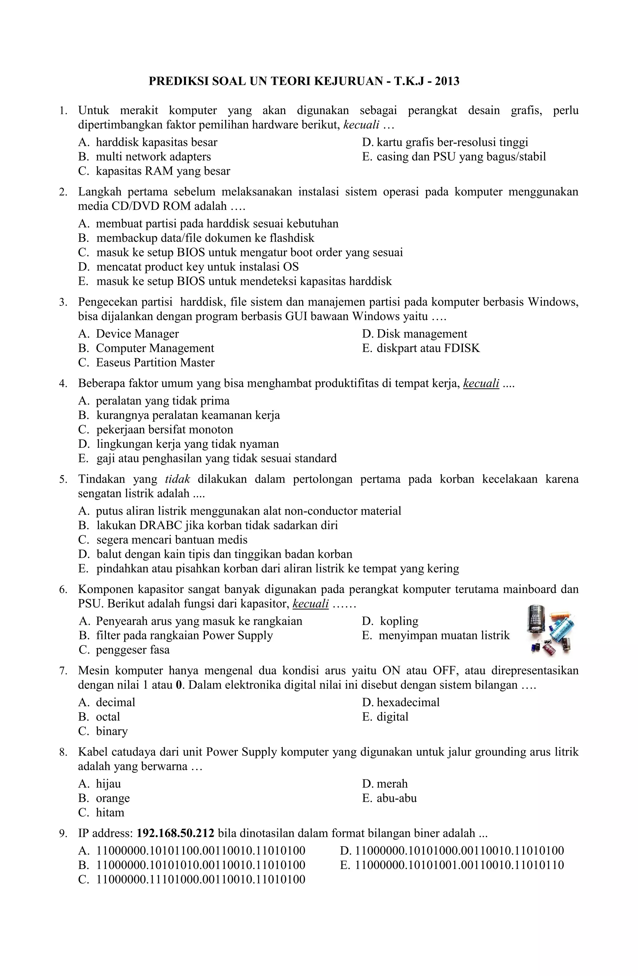 Latihan Ujian Teori TKJ | PDF