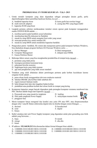 Latihan Ujian Teori TKJ | PDF