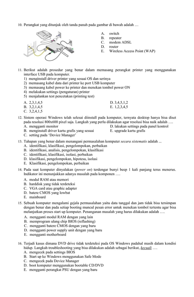 Latihan Ujian Teori TKJ | PDF