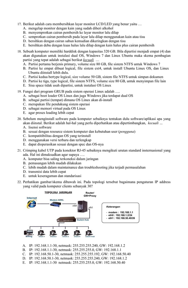 Latihan Ujian Teori TKJ | PDF