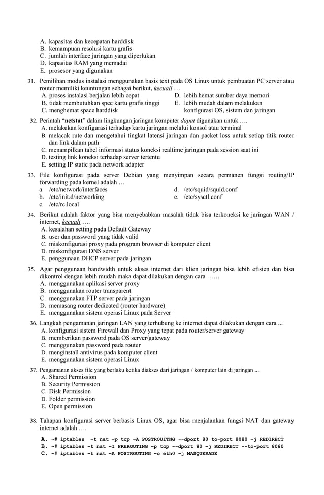 Latihan Ujian Teori TKJ | PDF