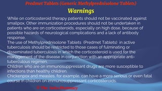 Predmet Tablets (Generic Methylprednisolone Tablets) | PDF