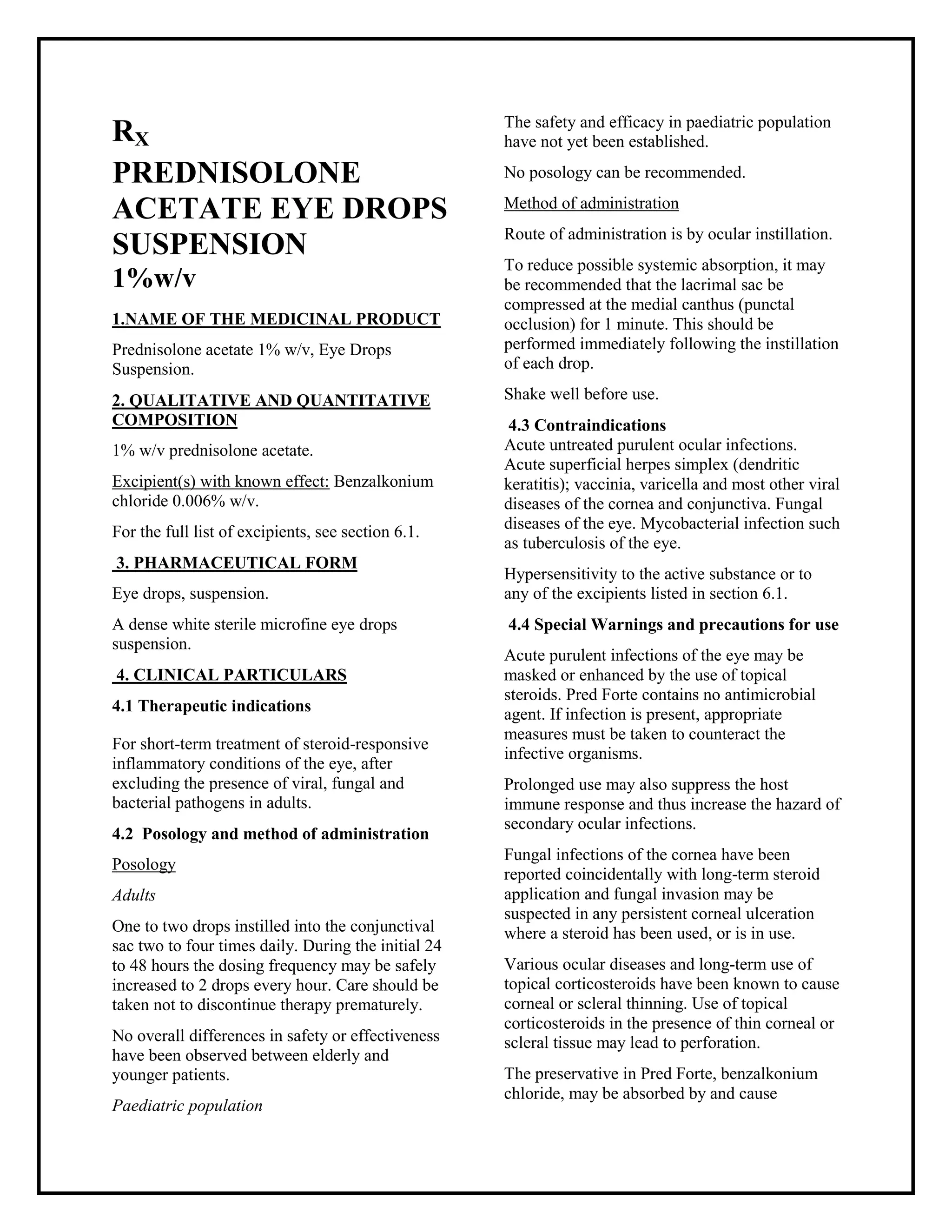 Prednisolone acetate 1% eye drops suspension smpc taj pharmaceuticals | PDF