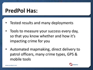 PredPol: How Predictive Policing Works | PPTX