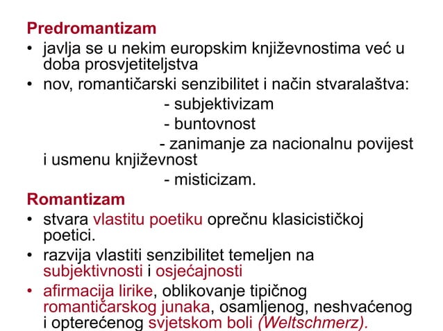 Predromantizam i romantizam | PPTX