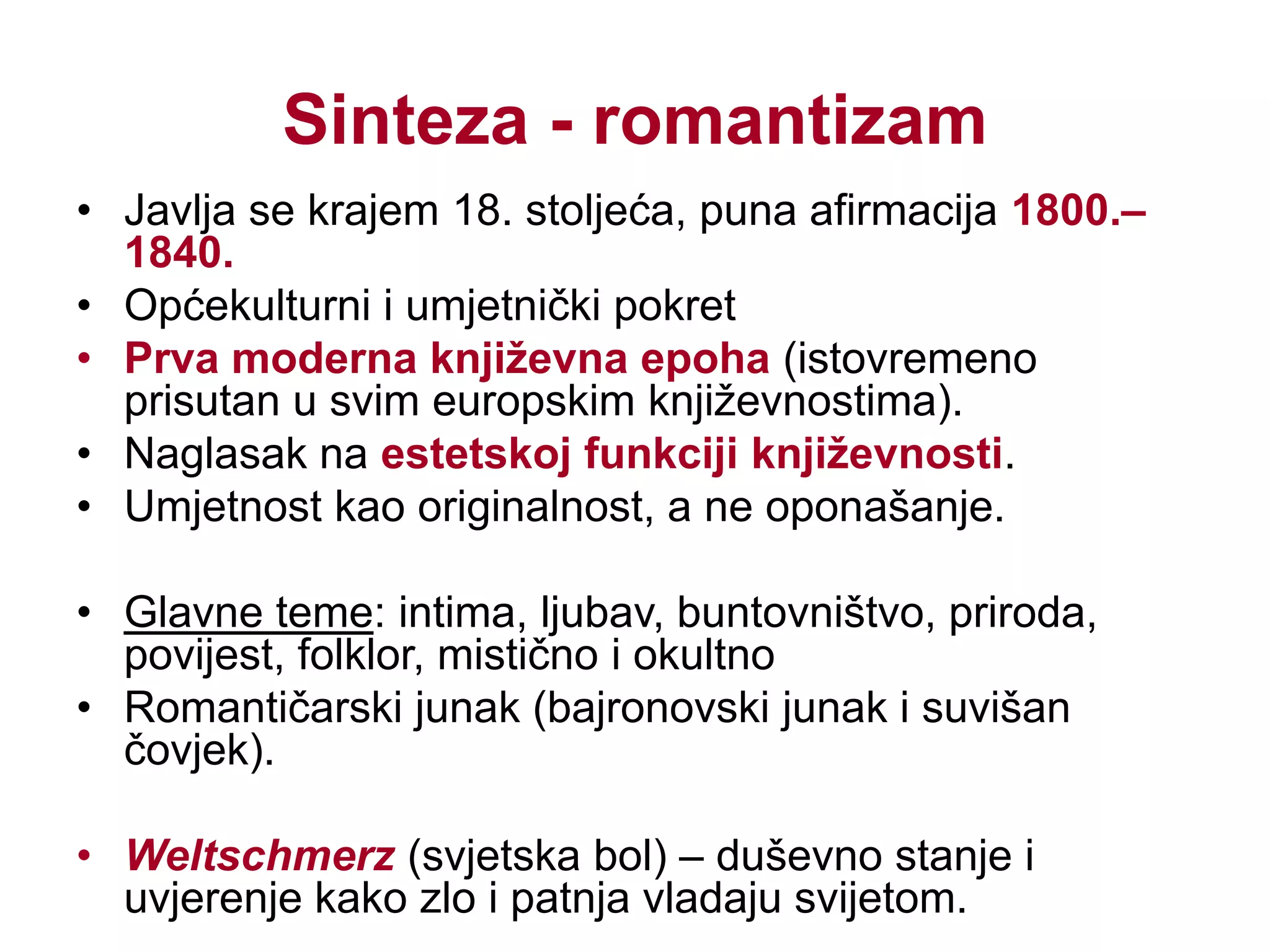 Predromantizam i romantizam - uvod | PPTX