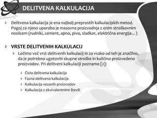 Predkalkulacije in Kalkulacije | PPTX