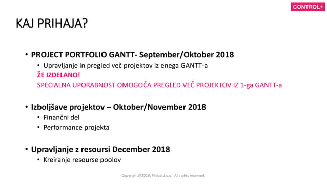 Predstavitev Control+ new intelligent management tool with live Gantt ...