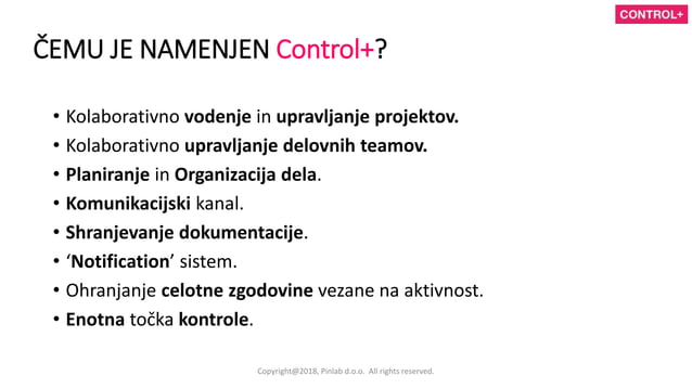 Predstavitev Control+ new intelligent management tool with live Gantt ...