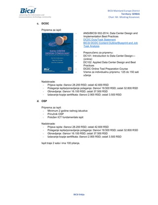 BICSI Serbia - predstavljanje - individualno članstvo | PDF