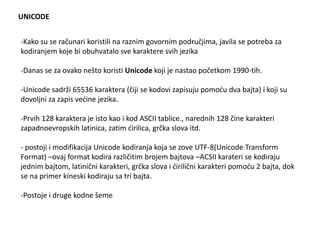 Predstavljanje karaktera u računaru | PPT