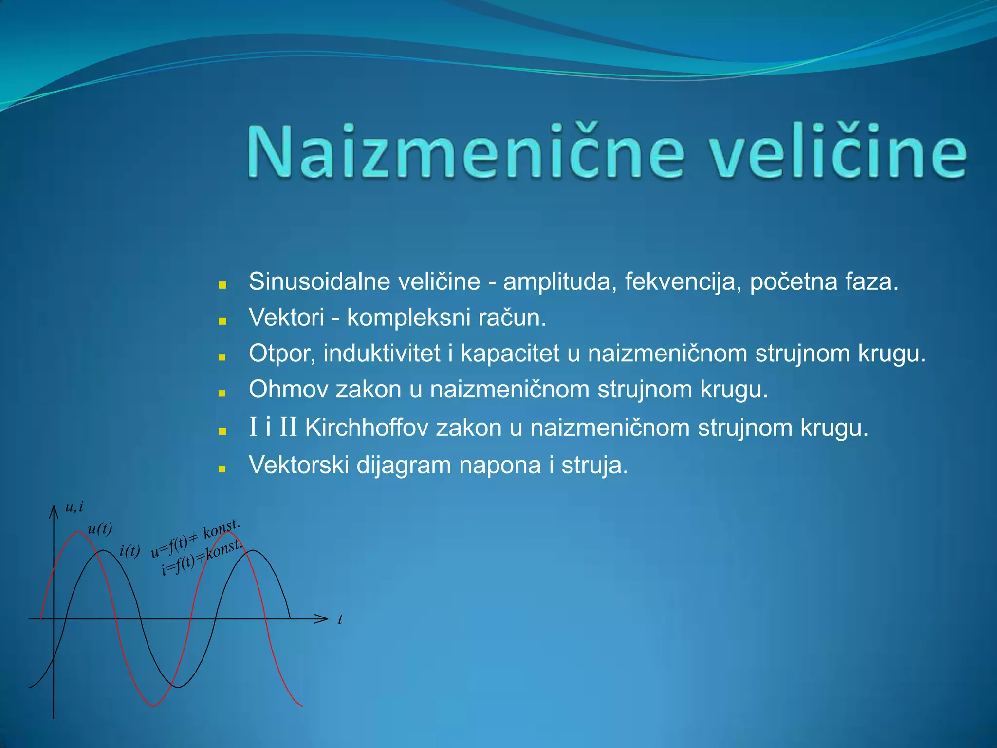 Predstavljanje naizmeničnih veličina | PPTX