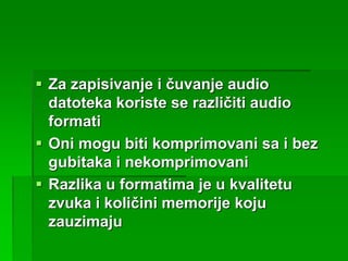 Predstavljanje zvuka u računaru | PPT