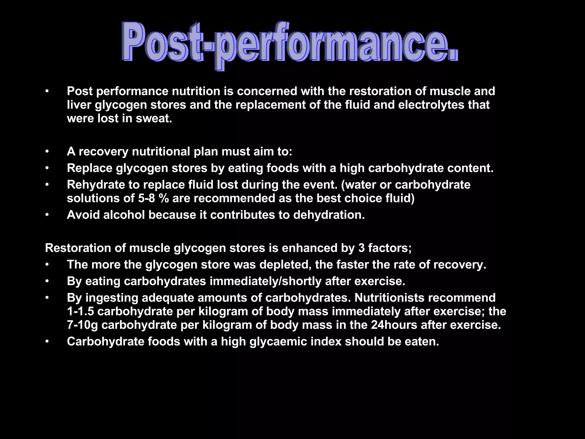 Pre, During & Post Performance Nutrition | PPT
