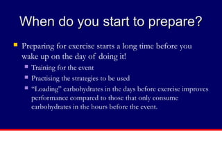 Optimising performance through acute pre, during and post-exercise ...