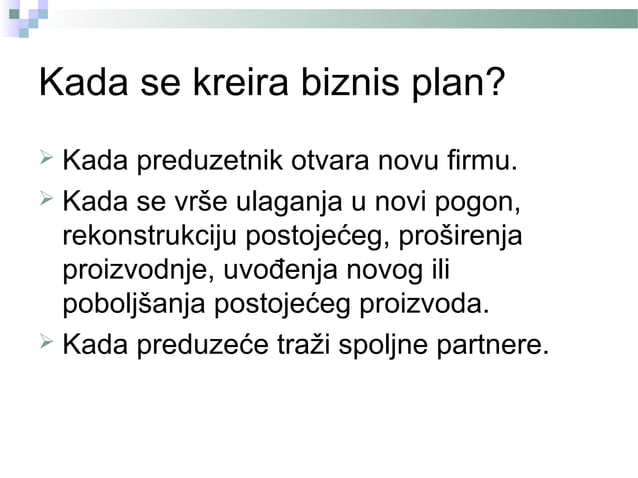 Preduzetnistvo biznis plan | PPT