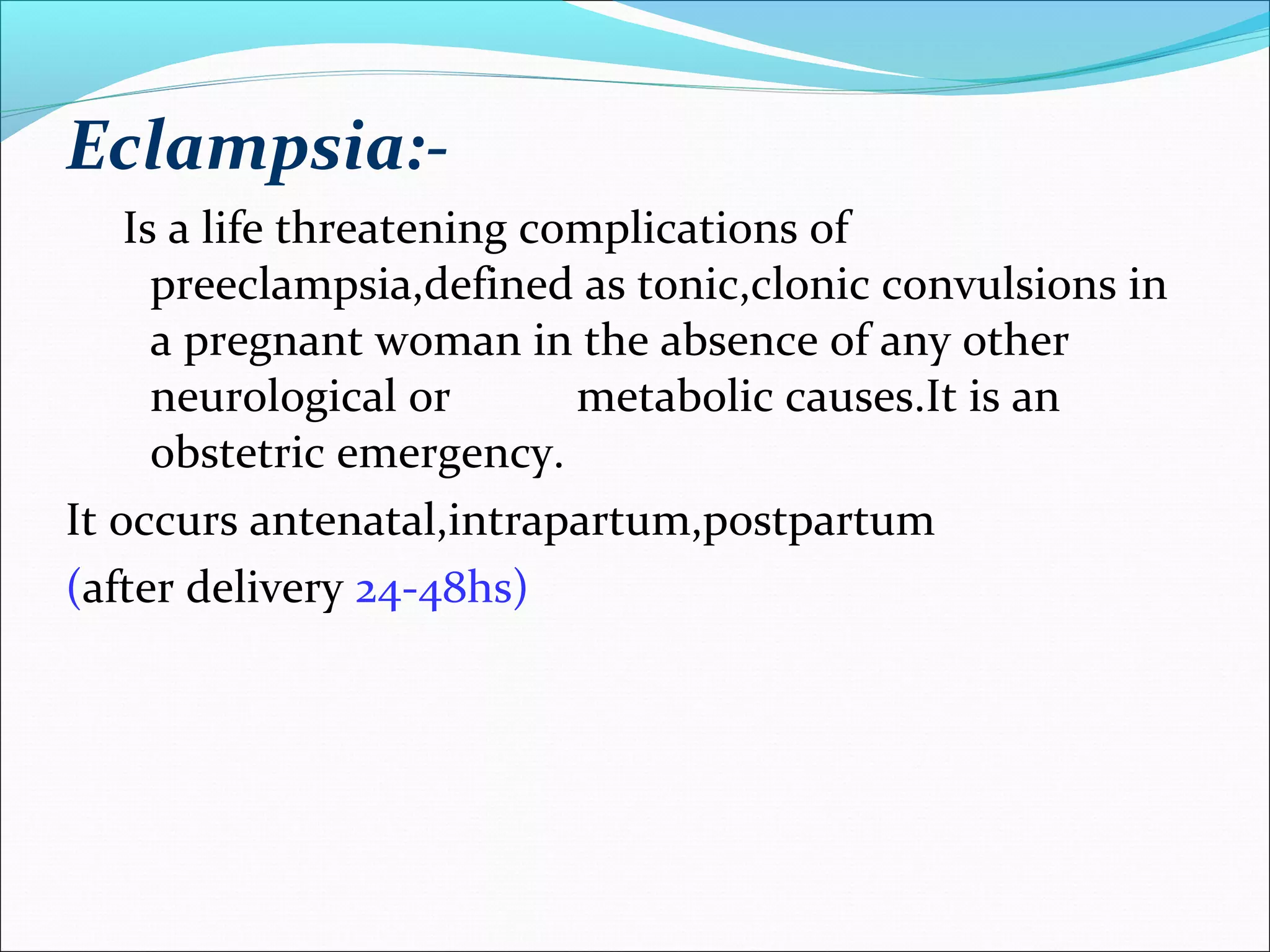 Preeclampsia and eclampsia | PPT