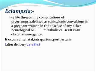 Preeclampsia and eclampsia | PPT