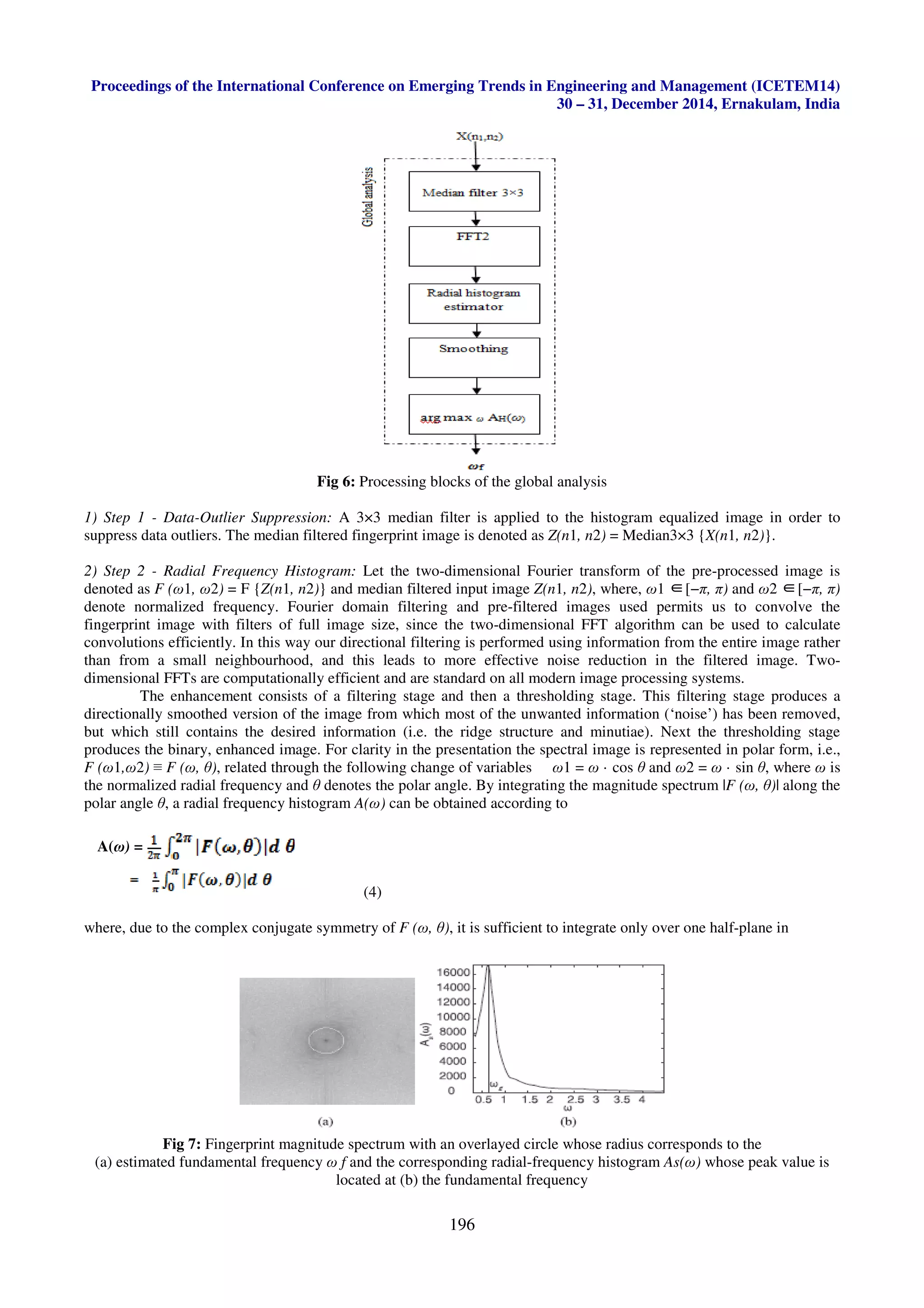Pre emphasis on data for an adaptive fingerprint image enhancement | PDF