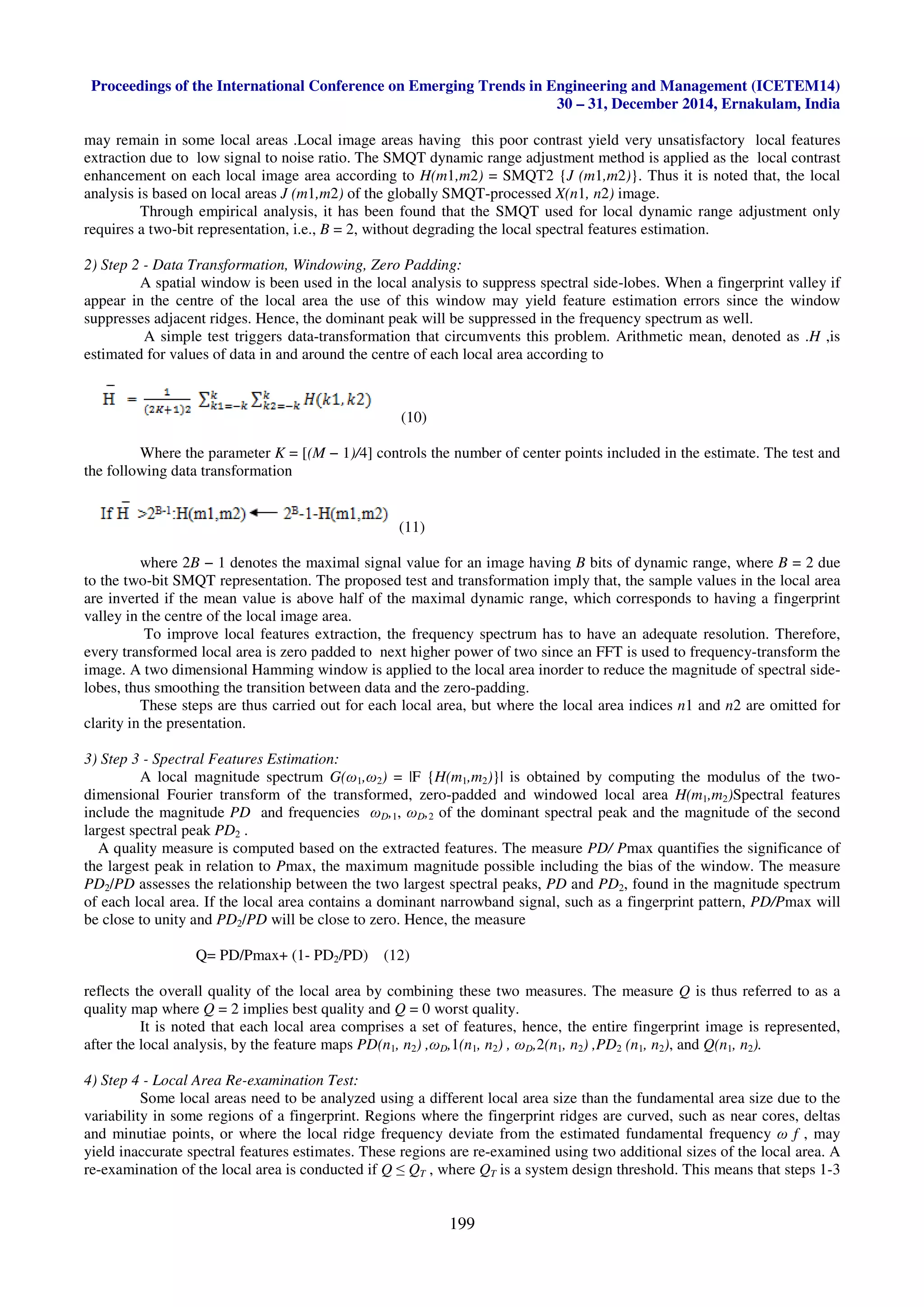 Pre emphasis on data for an adaptive fingerprint image enhancement | PDF