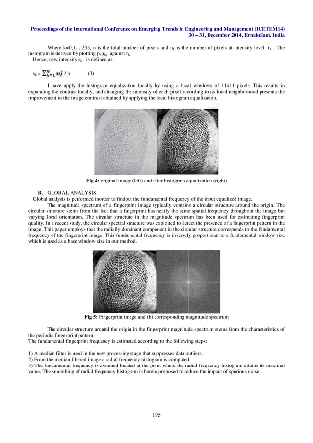Pre emphasis on data for an adaptive fingerprint image enhancement | PDF
