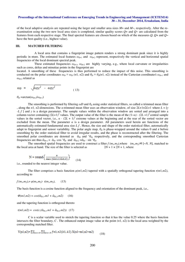 Pre emphasis on data for an adaptive fingerprint image enhancement | PDF